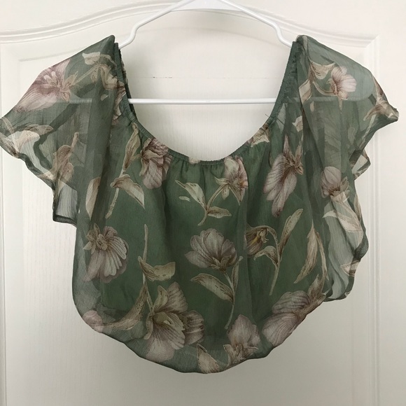 Dresses | Floral Chiffon Crop Top Wrap Short Set | Poshmark